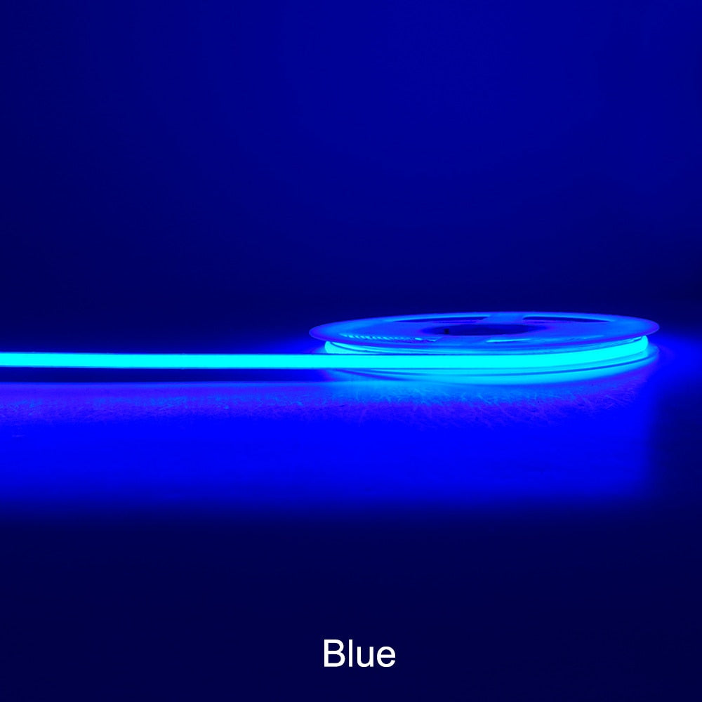 COB LED Strip 12V Flexible 5mm 8mm Width - Blue – Shine Lighting