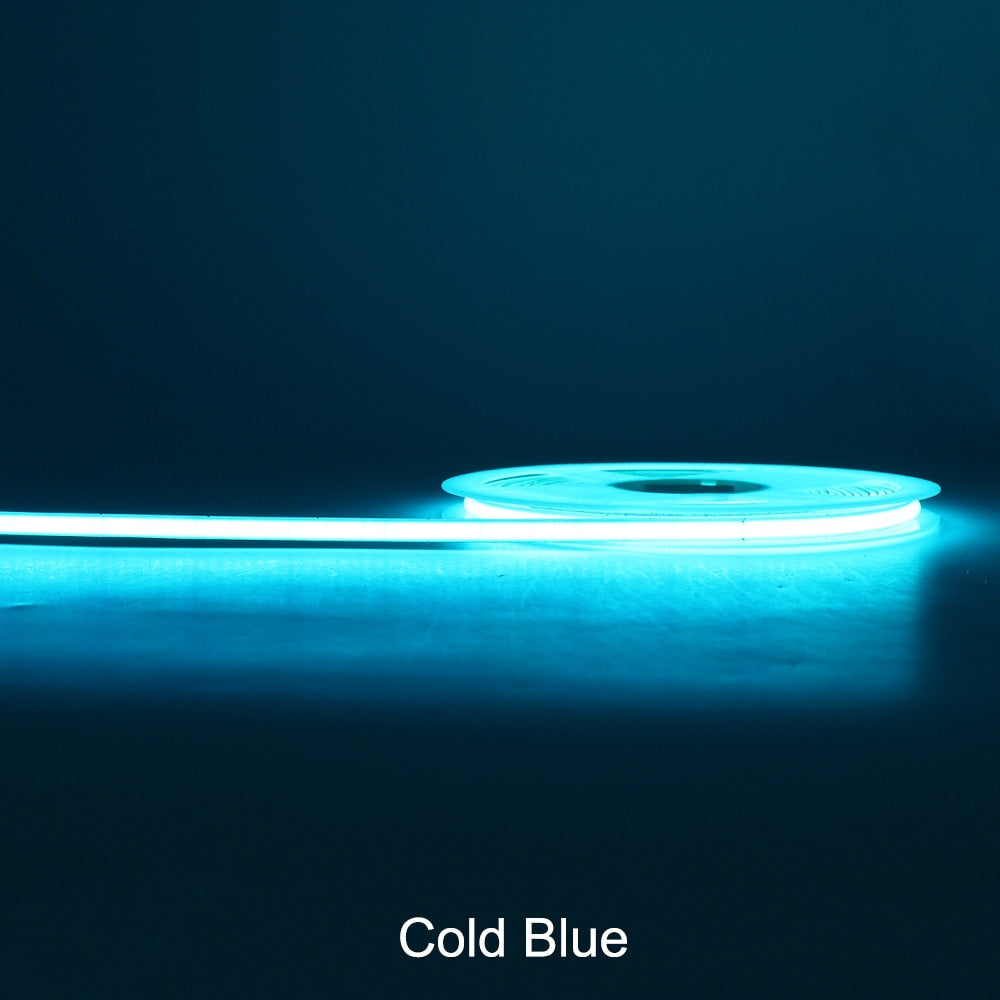 COB LED Strip 24V Flexible 5mm 8mm Width - Cold Blue – Shine Lighting