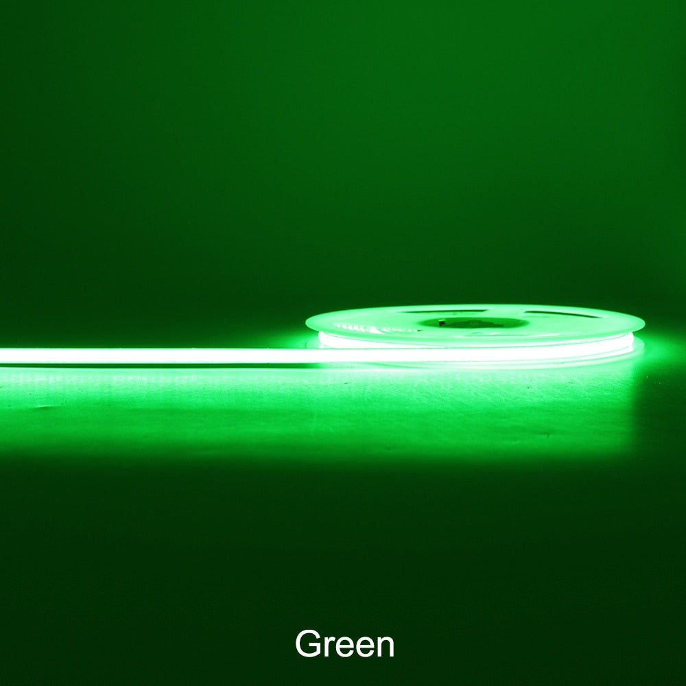 COB LED Strip 12V Flexible 5mm 8mm Width - Green – Shine Lighting